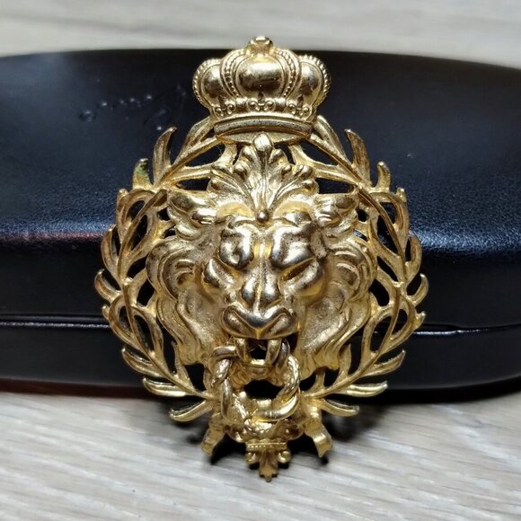 Jewelry | Vintage Lions Head Gold Tone Door Knocker Brooch Pin 196s ...
